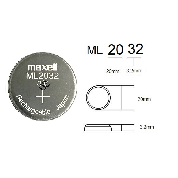 Maxell ML2032 Rechargeable Lithium Cell Button Battery